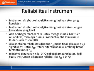 ppt tentang ketentuan dari penggunaan reliabilitas | PPT