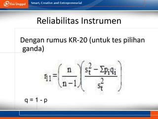 ppt tentang ketentuan dari penggunaan reliabilitas | PPT