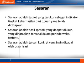 penyusunan visi misi tujuan dan sasaran organisasi | PPT