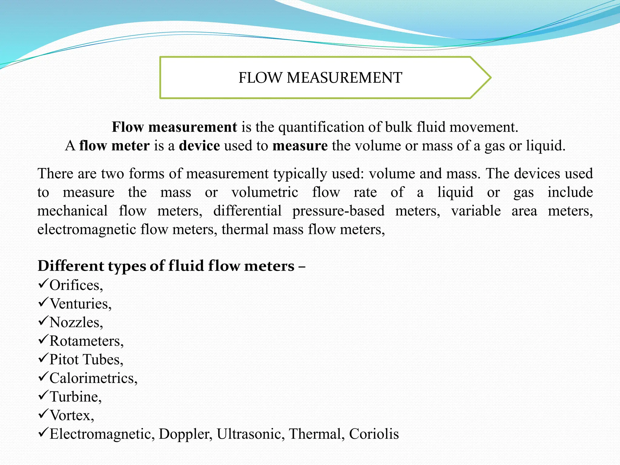 Measurement of temperature, flow, pressure | PDF