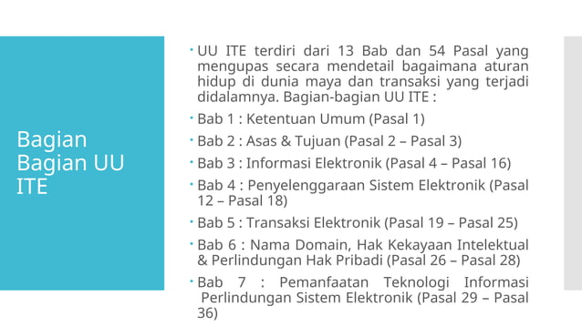 PRESENTASI UNDANG UNDANG INFORMASI DAN TRANSAKSI ELEKTRONIK | PPT