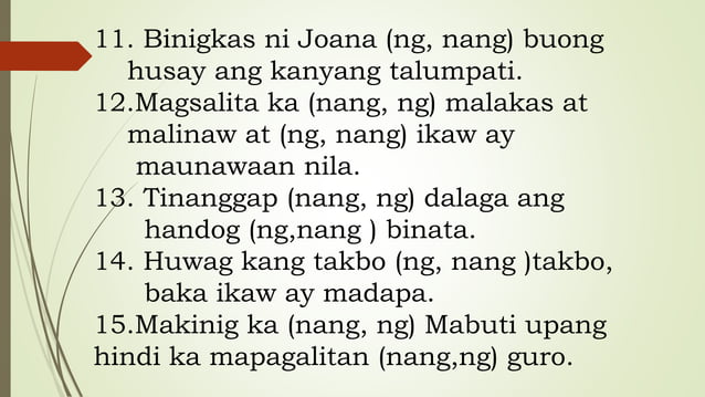 PANG---UGNAY-NA-WASTONG-GAMIT-NANG-AT-NG | PPTX