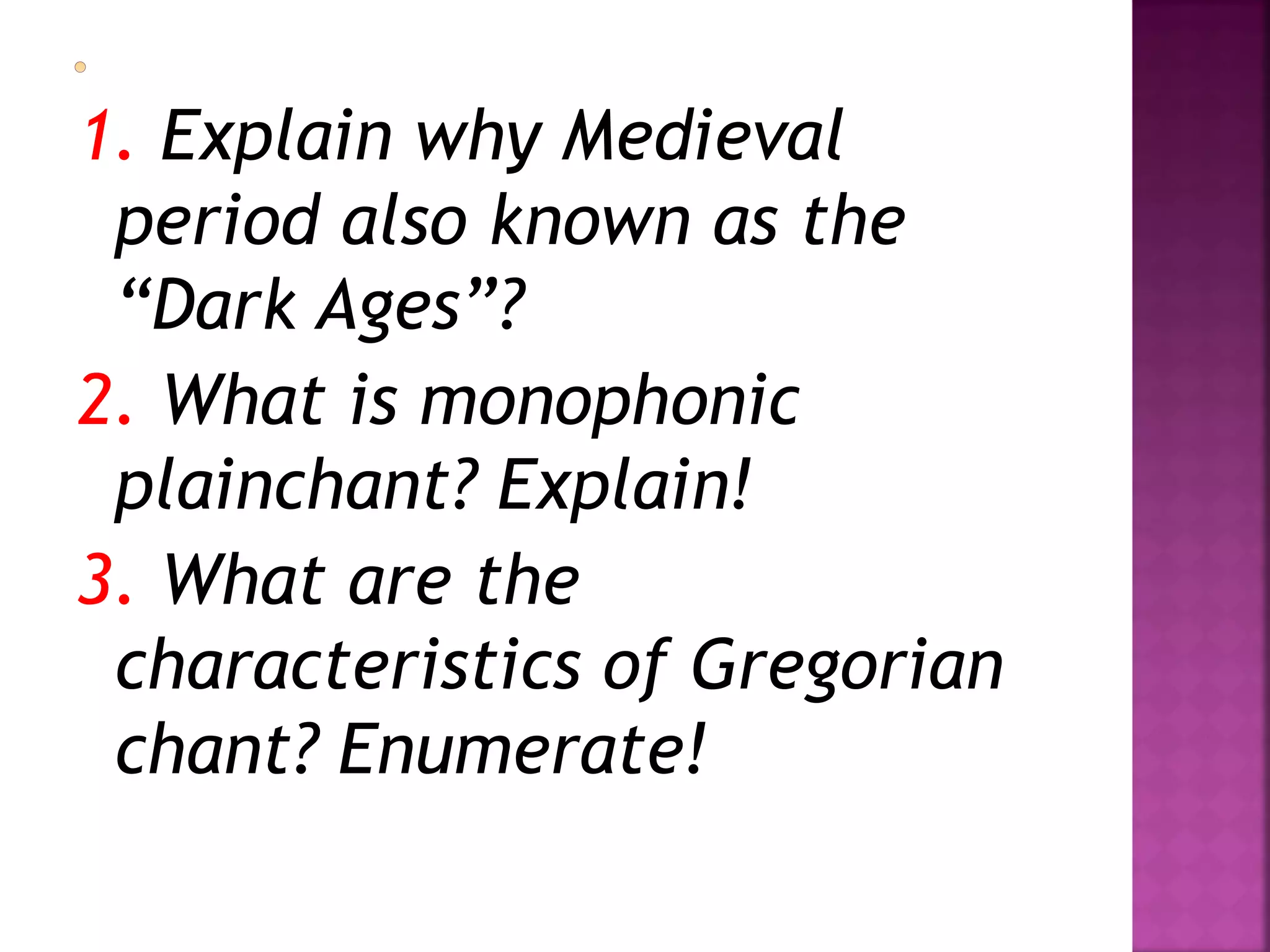 Music of the Medieval-Renaissance-Baroque Period | PDF