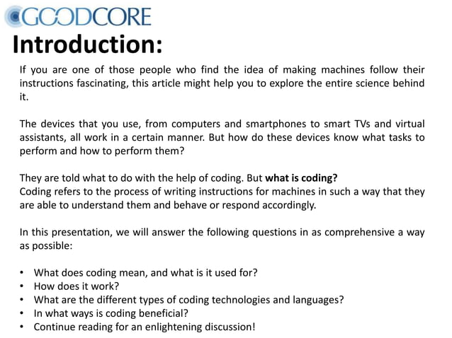 What Is Coding And Why Should You Learn It? | PPTX | Programming ...