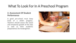What Makes a Good School Program? | PPTX | Daycare and Pre-School ...