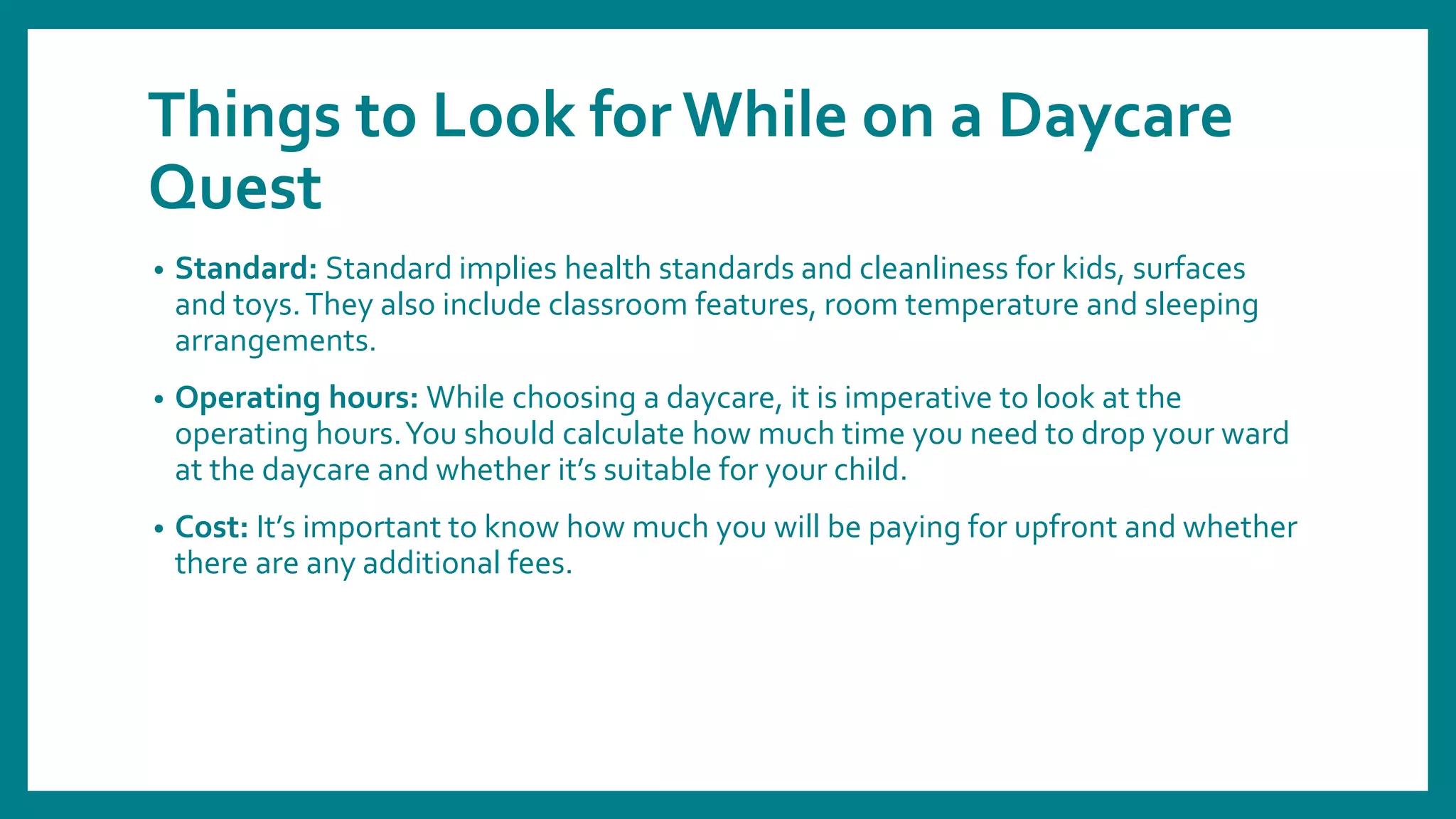 What Is The Importance Of A Good Daycare? | PPTX