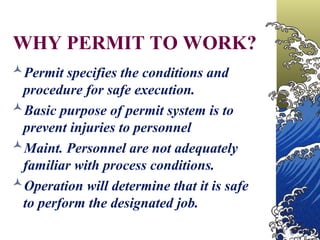 PPT-Work Permit System hot work ,confined space | PPT | Medical Health