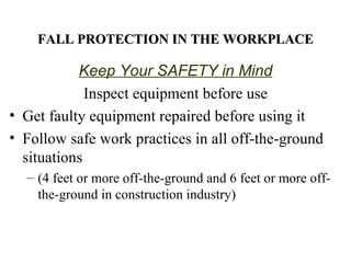 Ppt Workplace Fall Protection | PPT