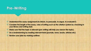 Writing an Academic Essay.................. | PPT