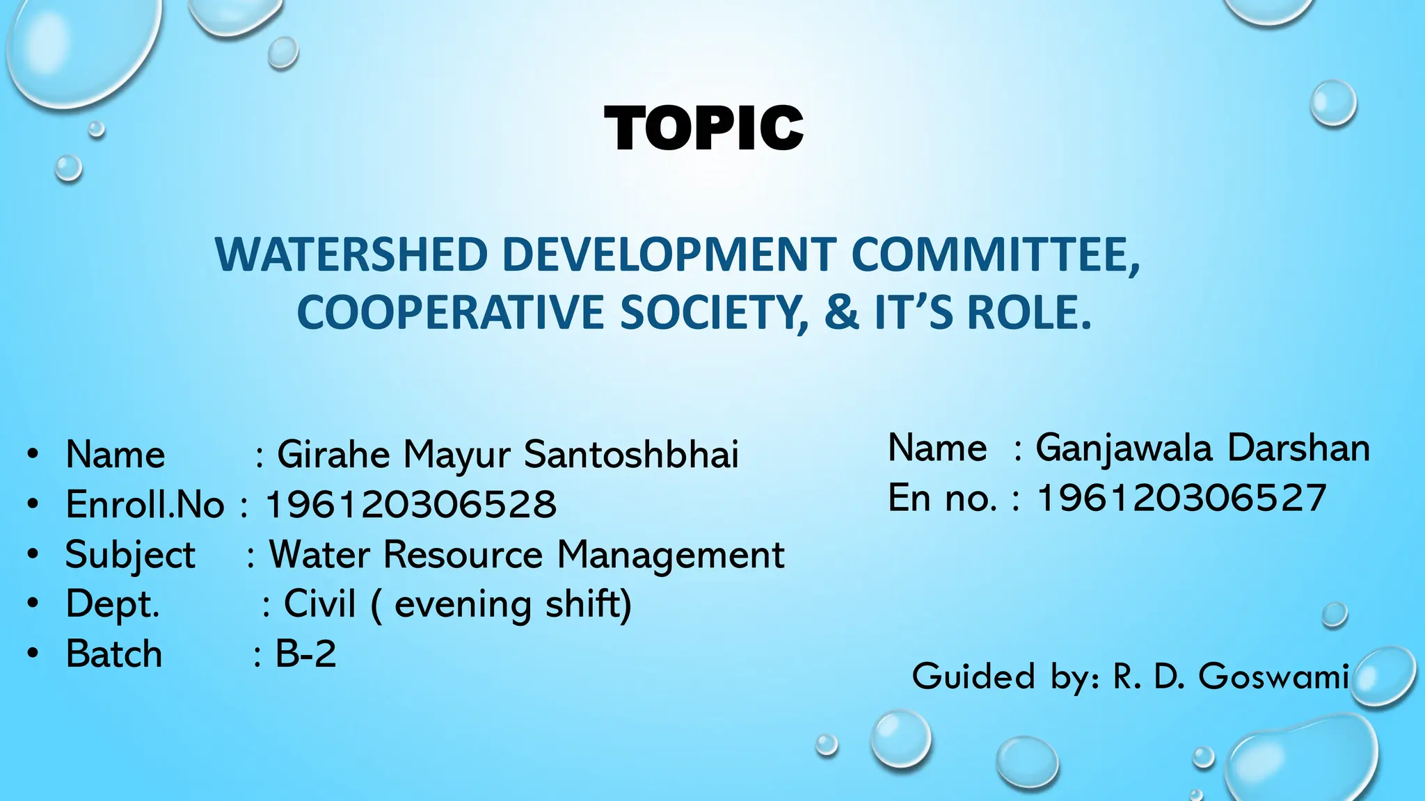 Presentation on water resources management | PDF