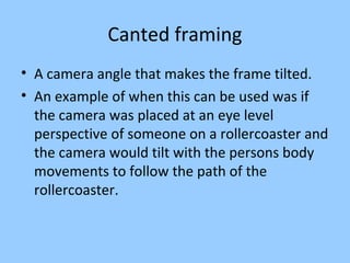 Camera movement and angles | PPT | Photography | Arts and Crafts