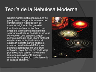 Pasos De La Teoría De La Nebulosa