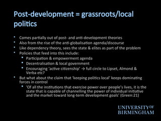 Deelopment Politics and State Builiding in the Developing countries | PPT