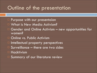 New Media Activism - A Literature Review | PPT | Internet | Computing