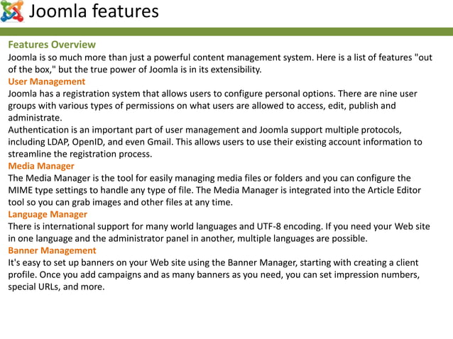 Joomla-Content Management System | PPTX