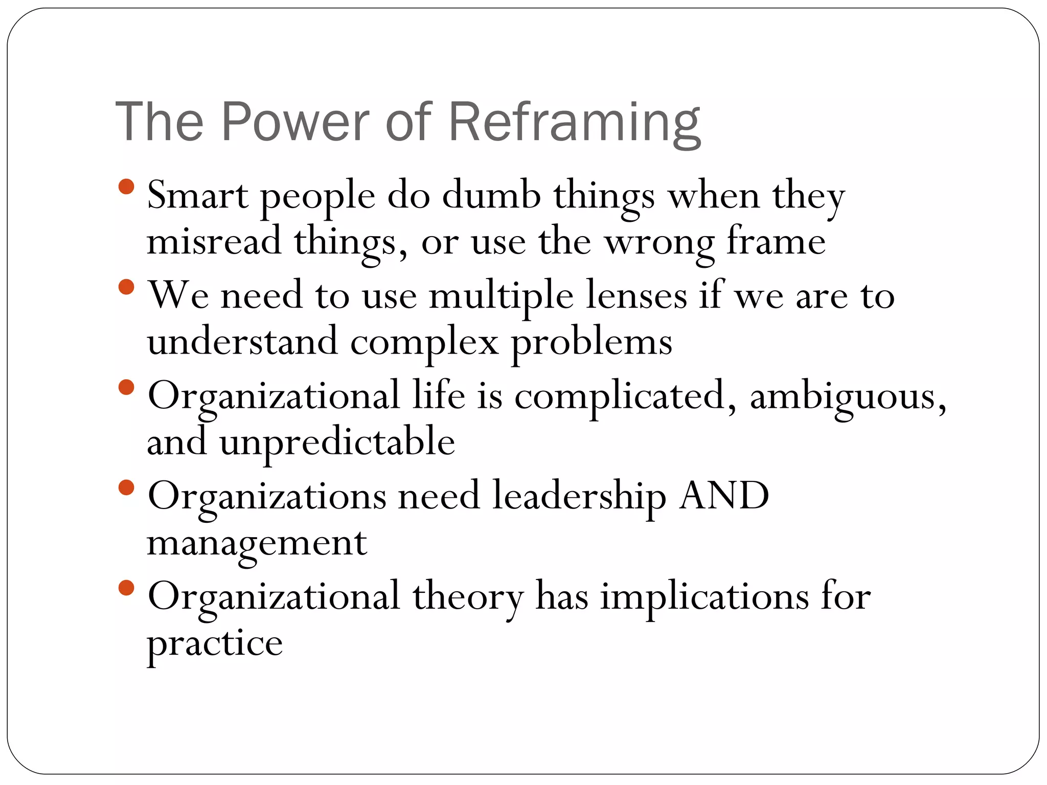 Bolman and Deal 1 and 2 | PPT