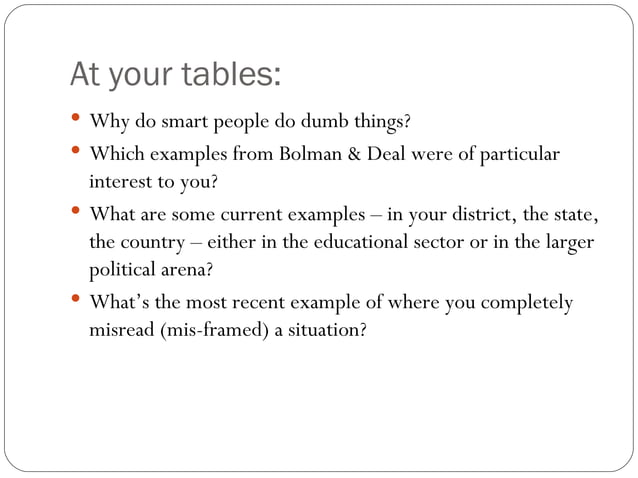 Bolman and Deal 1 and 2 | PPT | Science