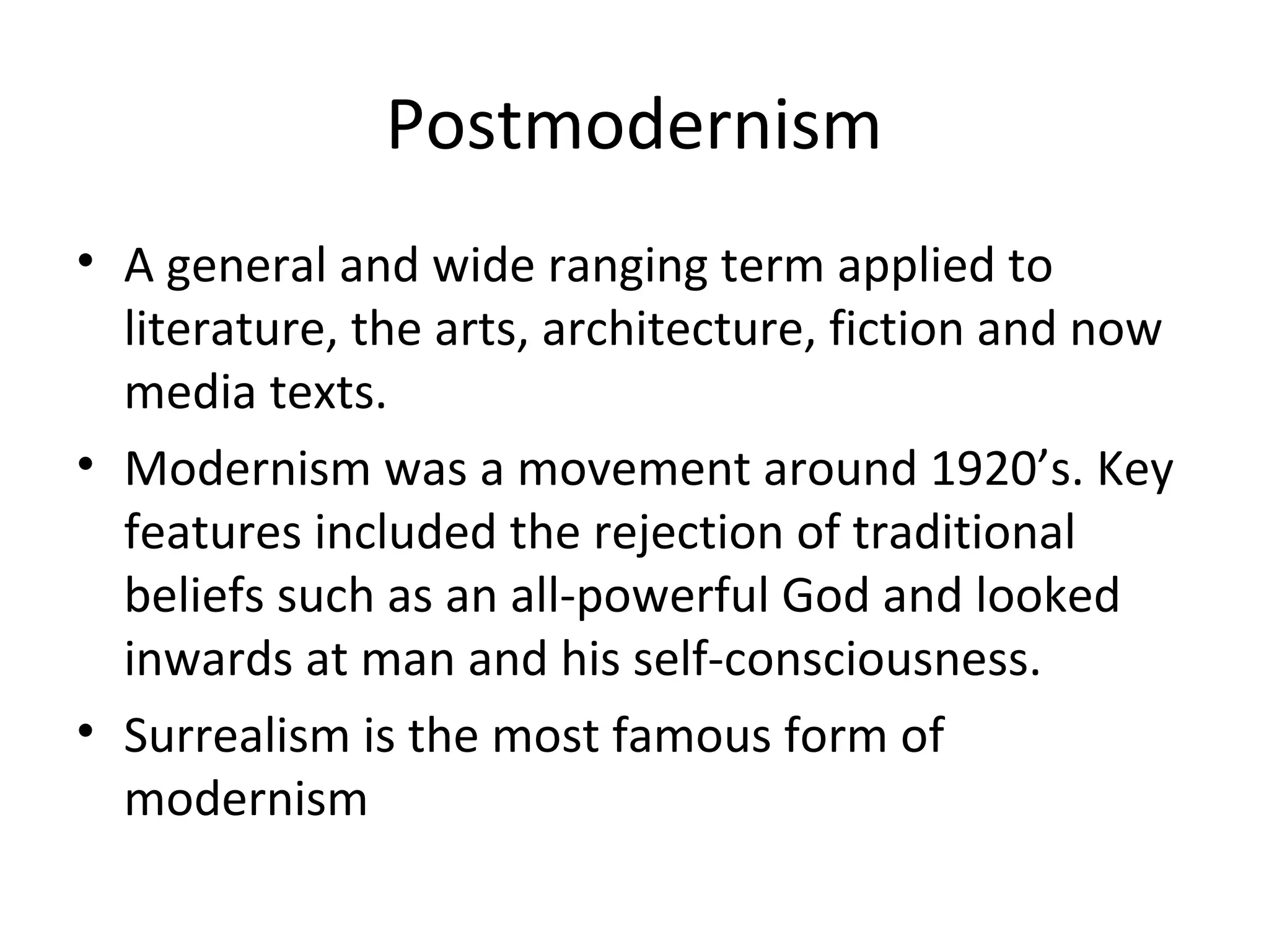 Postmodernism: An introduction | PPT