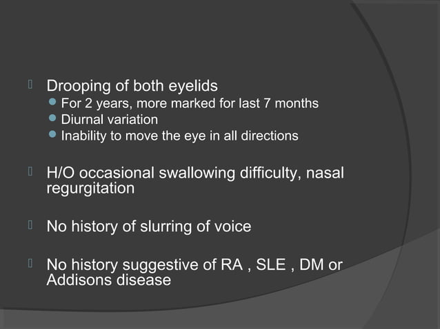 A 24-year-old lady with neck swelling and bilateral partial ptosis | PPT