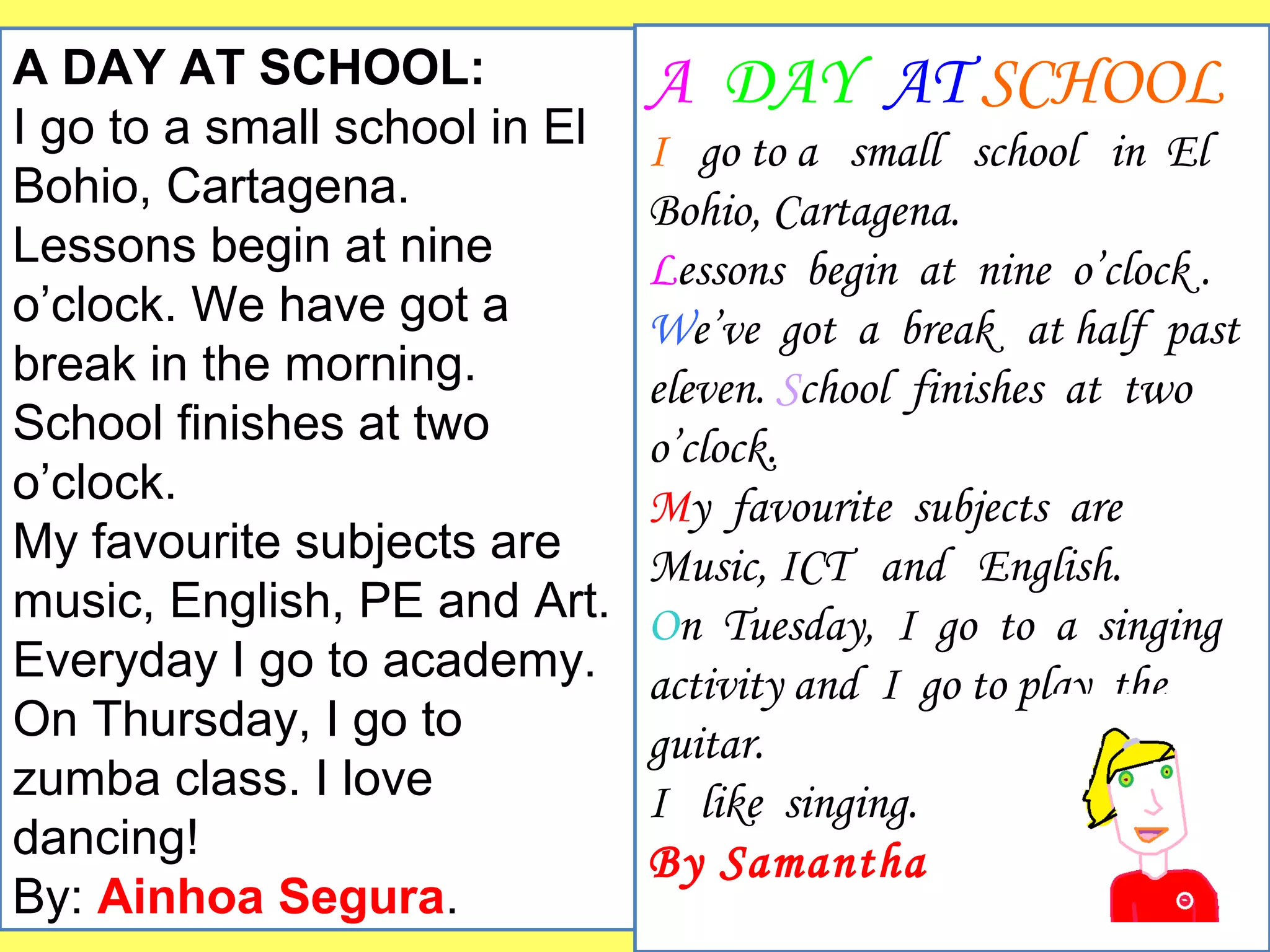 P1: A DAY AT SCHOOL | PPT