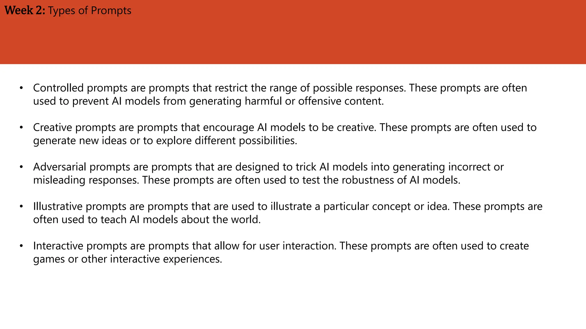 Types of Prompts (Artificial Intelligence) | PPTX
