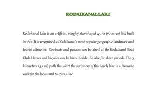 Hill Stations In Kodaikanal | PPTX