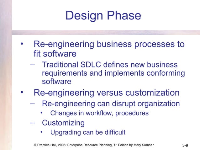 Planning, design and implementation of ERP | PPT | Databases | Computer Software and Applications