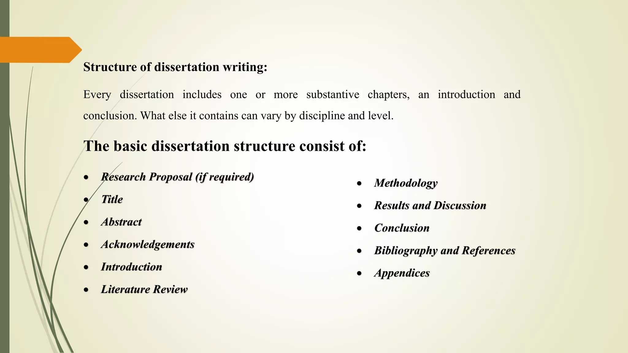 Structure Of Dissertation Writing | PPT