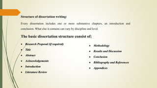 Structure Of Dissertation Writing | PPTX