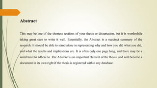 Structure Of Dissertation Writing | PPTX