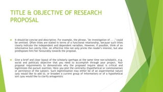 Research Proposal Format | PPTX