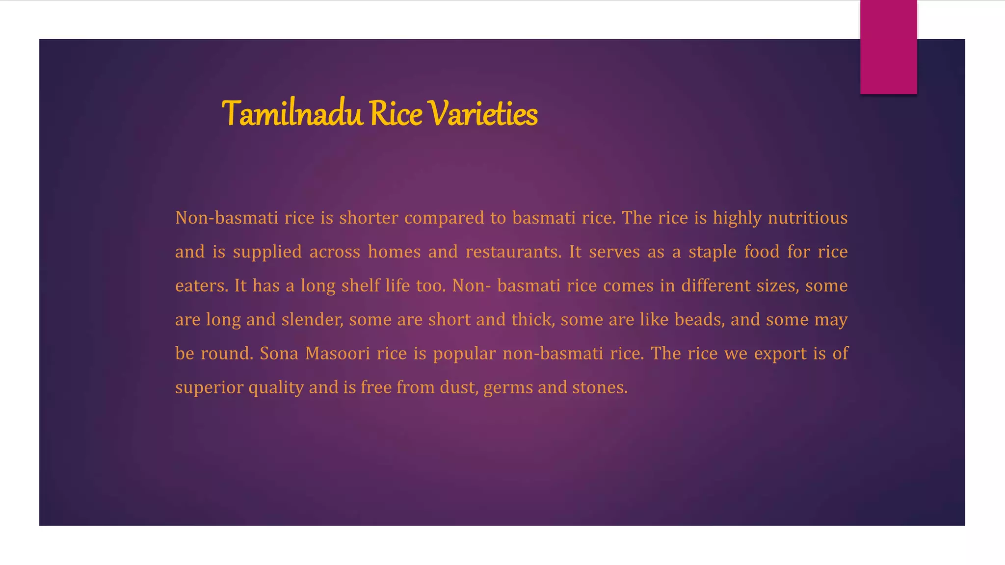 Tamilnadu Rice Varieties | PPTX