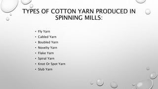 Types Of Cotton Yarn | PPTX