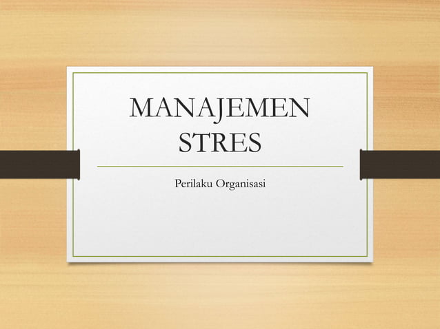 Ppt05 manajemen stres | PPT