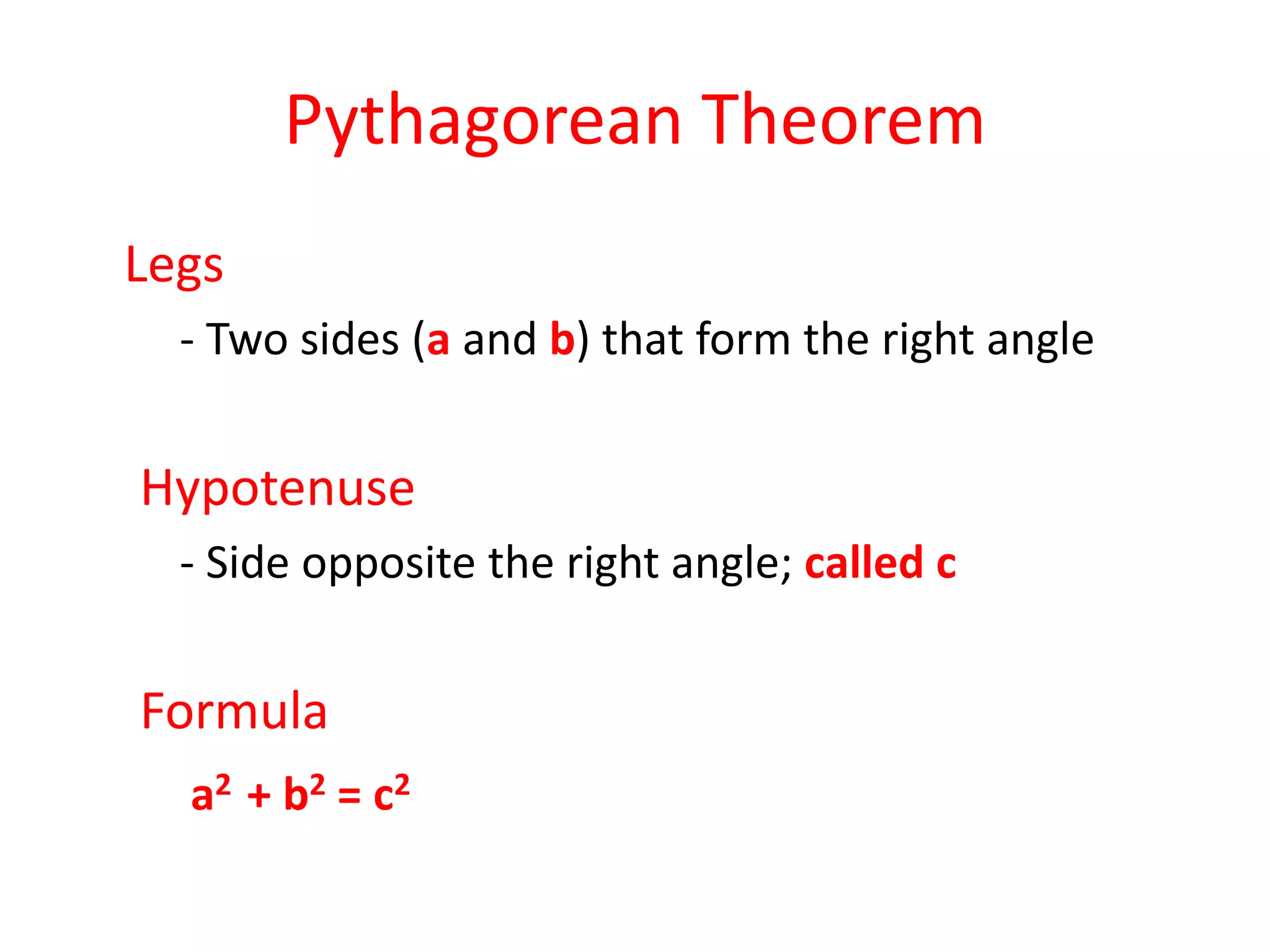 Pythagorean Theorem Lesson | PPTX