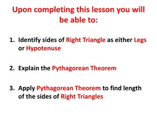 Pythagorean Theorem Lesson | PPTX