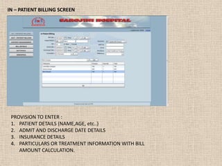 Hospital billing application demo | PPTX