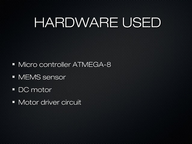 MEMS based gesture controlled robot | PPT