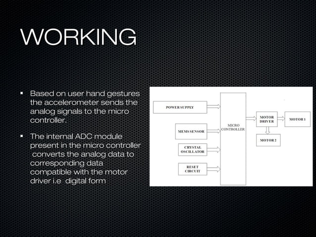 MEMS based gesture controlled robot | PPT