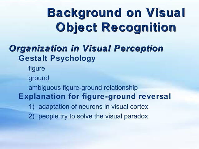Recognising Visual and Auditory Stimuli | PPT