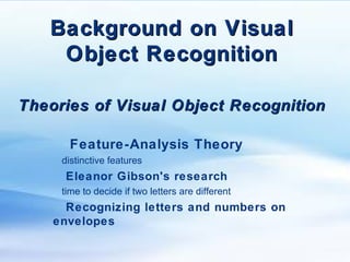 Recognising Visual and Auditory Stimuli | PPT