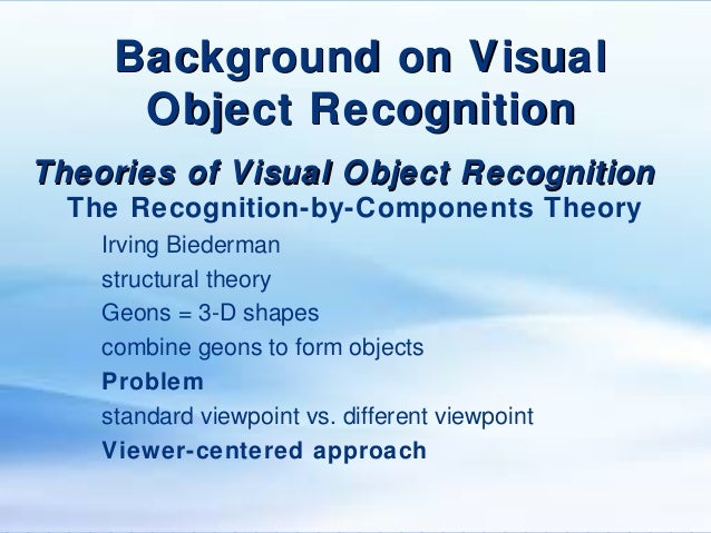 Recognising Visual and Auditory Stimuli