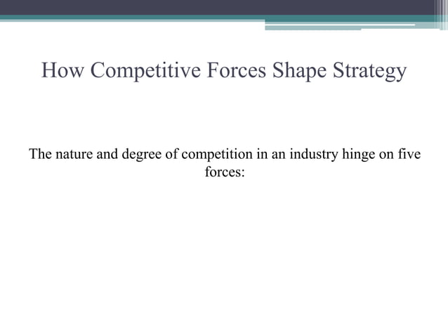 How Competitive Forces Shape Strategy | PPT