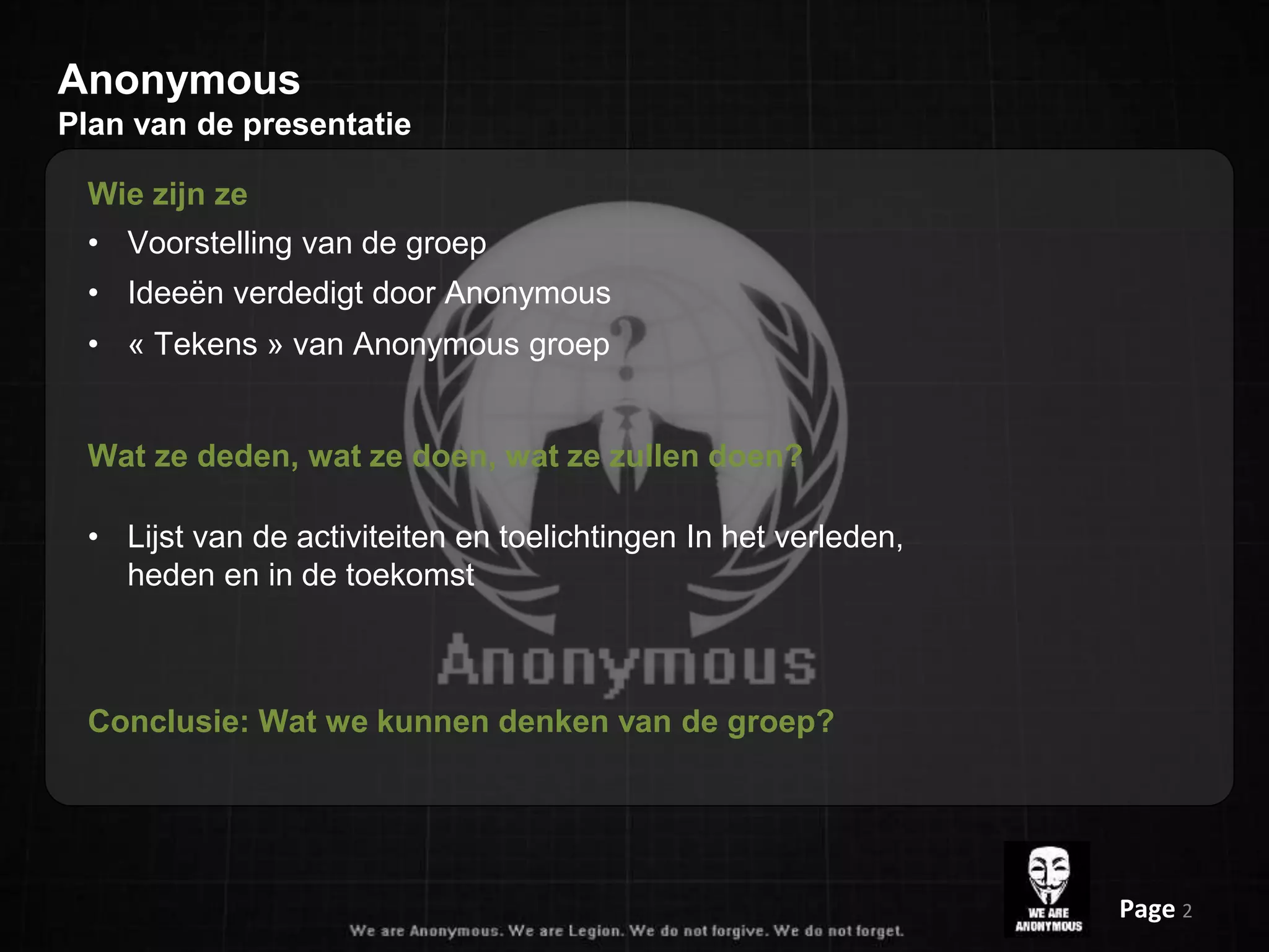 Anonymous ppt nederlands | PPTX