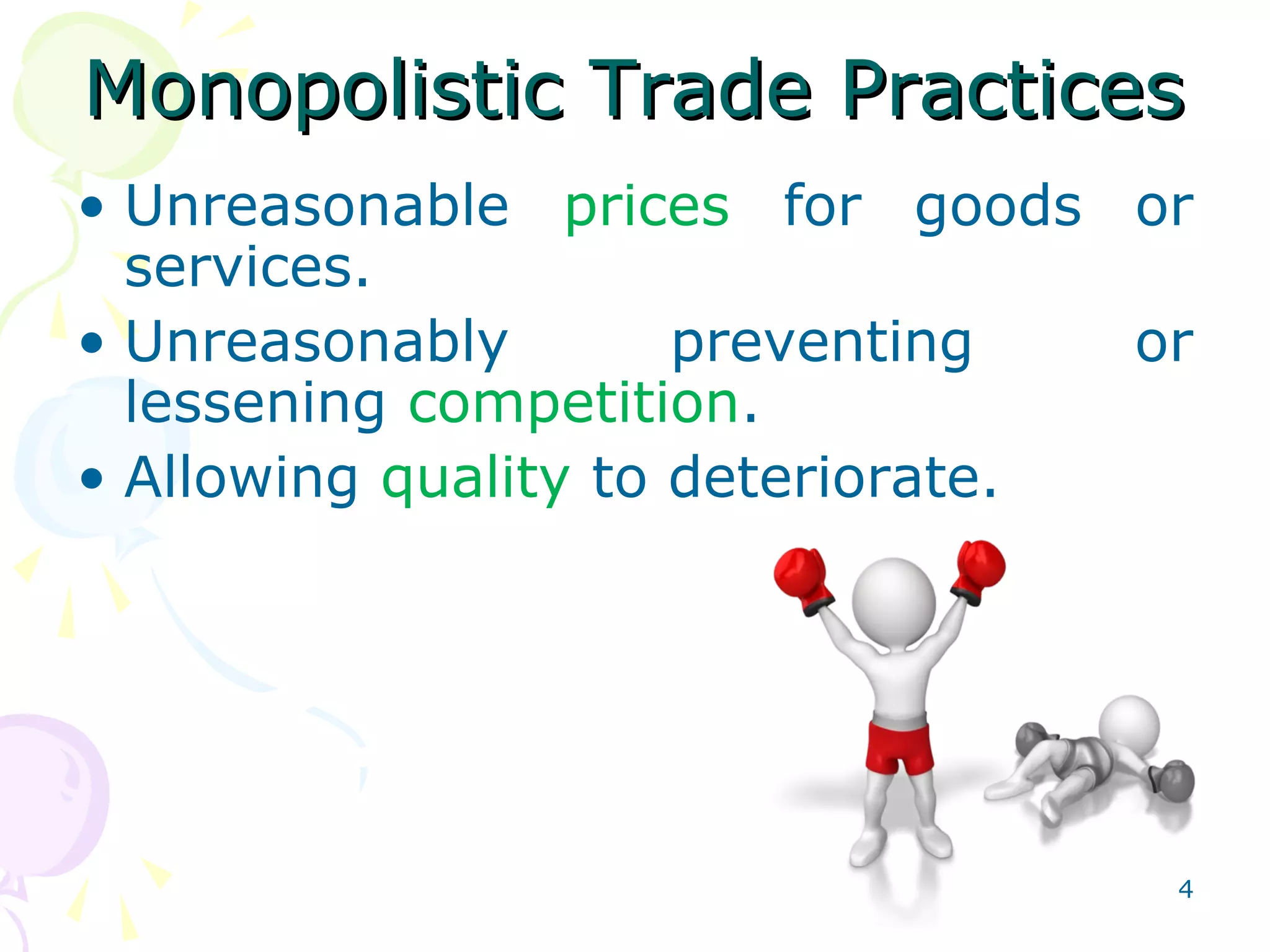 MONOPOLISTIC AND RESTRICTIVE TRADE PRACTICES(MRTP) ACT, 1969 | PPT