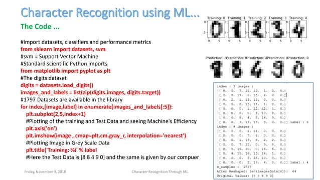 Character Recognition using Machine Learning | PPTX