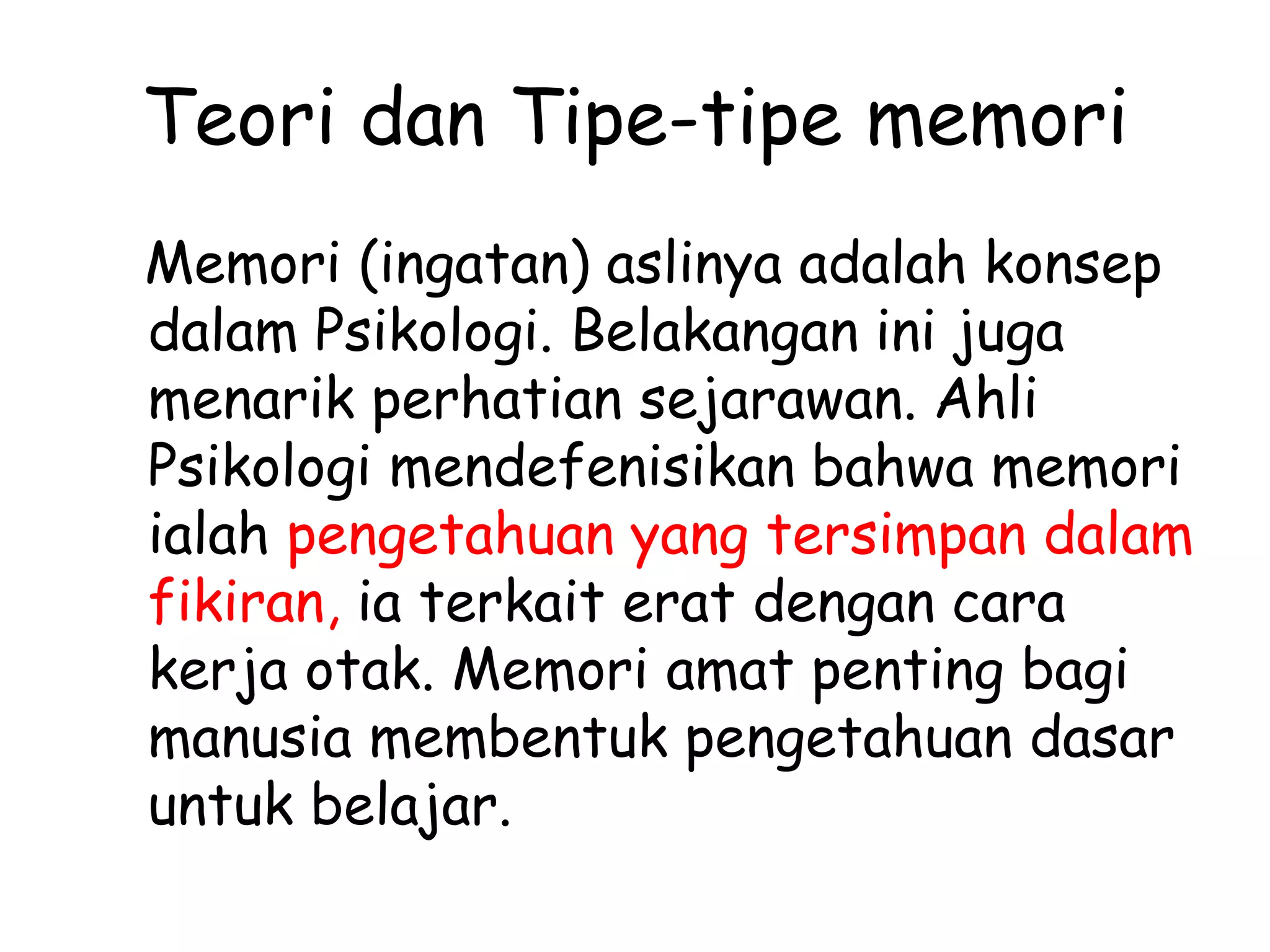 Memori dan Sejarah | PPTX