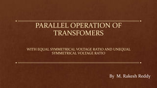Parallel Operation of Transformers | PPTX