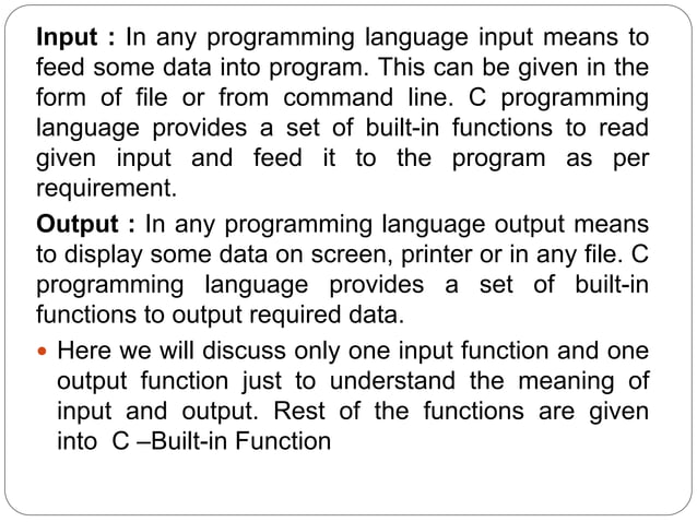 C Programming Unit-1 | PPTX | Programming Languages | Computing