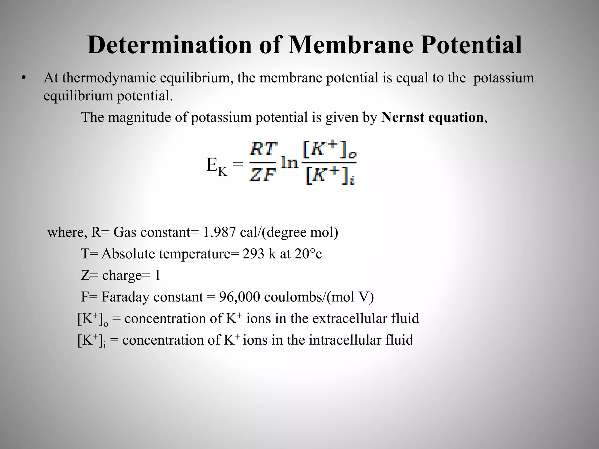 Presentation on Electrical Properties of Cell Membrane | PPTX